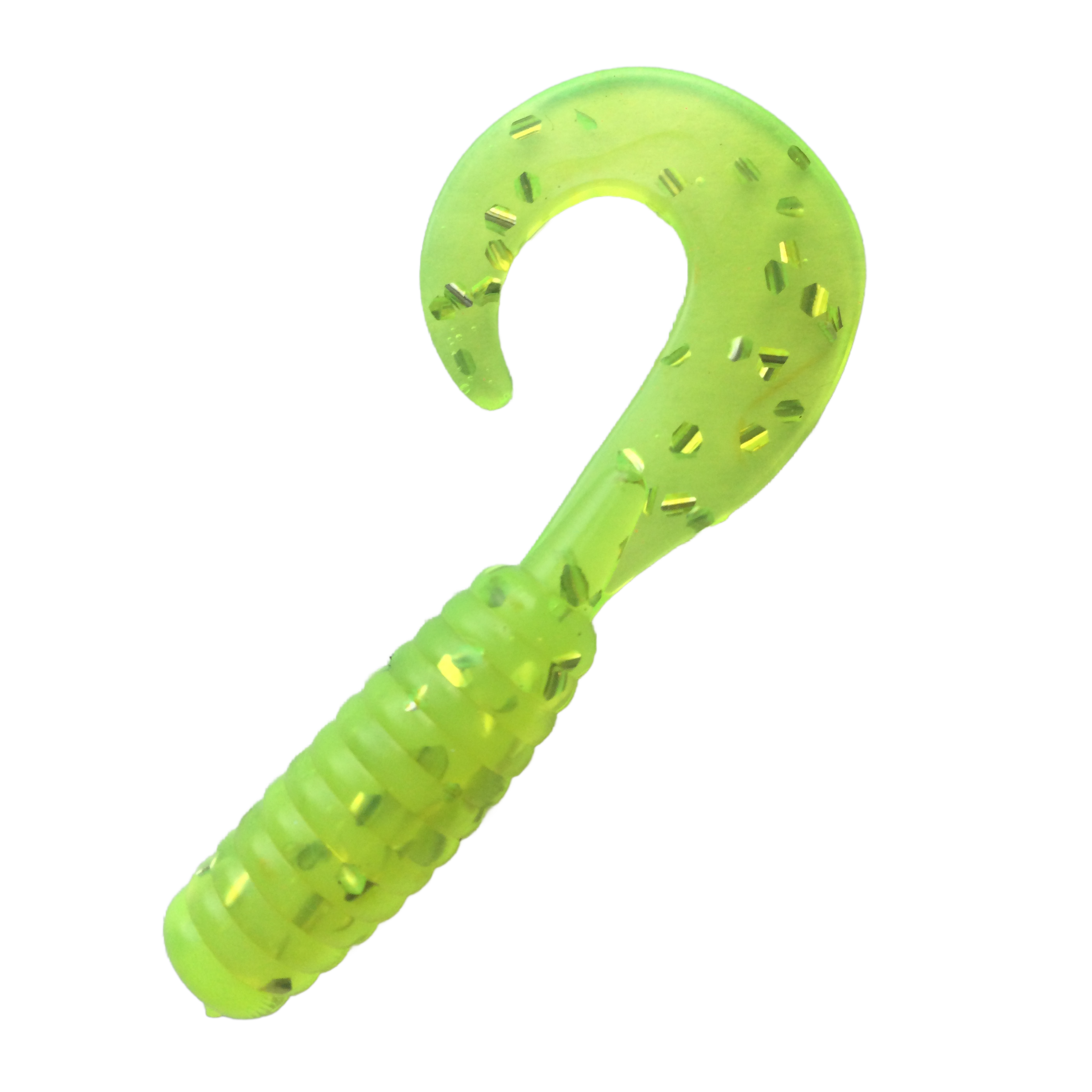 Chartreuse Sparkle Grub | 15-Pack Soft Plastic Lure