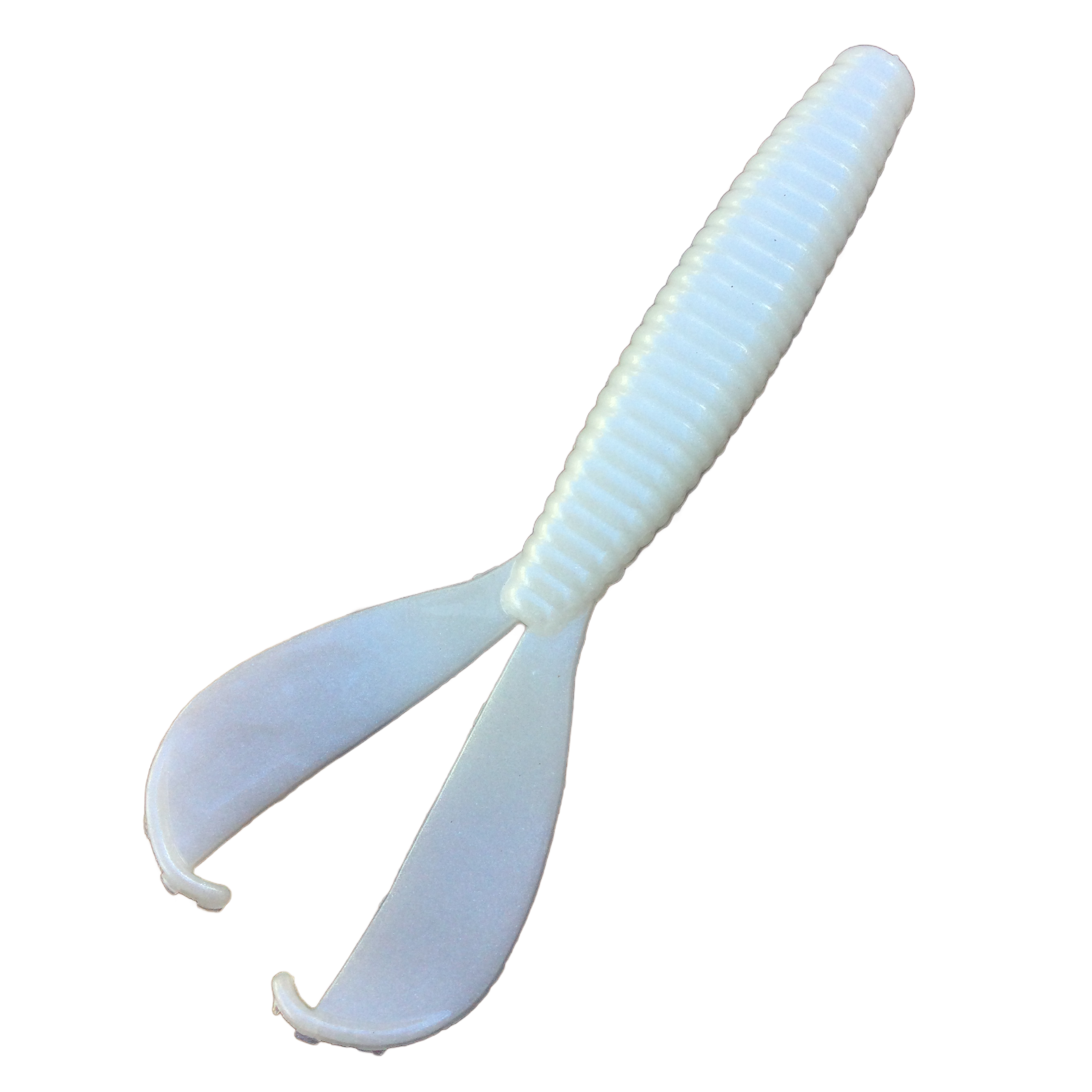 White Pearl Kick Tail | 3.5" Bass Grub 8-Pack