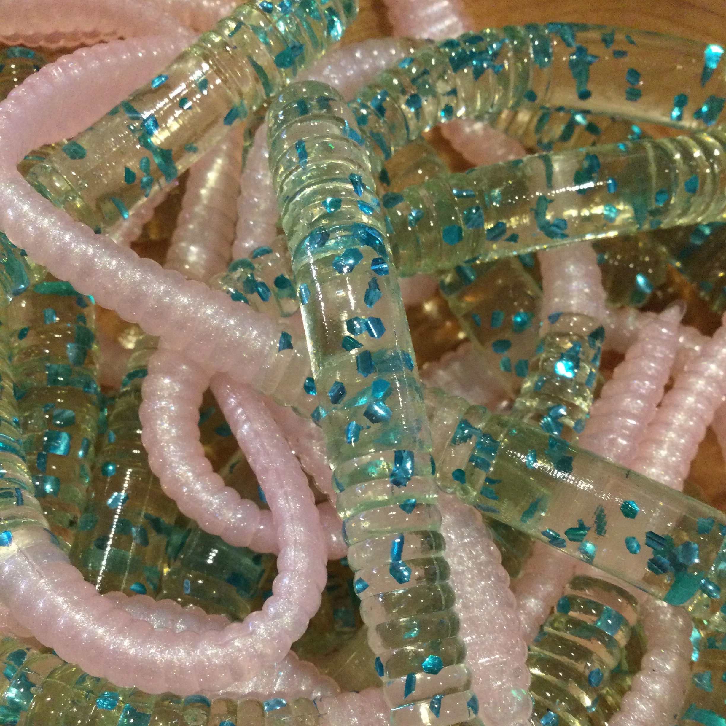 Pink Pearl Sparkle- Viper Tail Worm